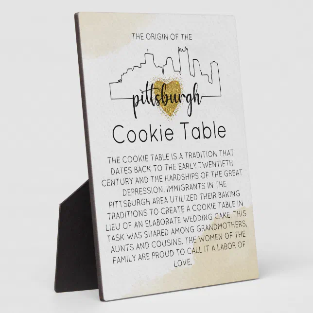 PITTSBURGH COOKIE TABLE SIGN WEDDING PLAQUE | Zazzle