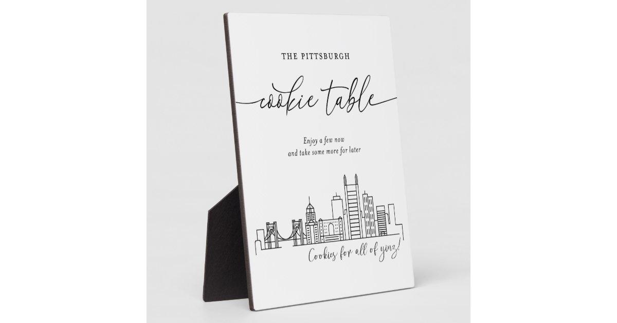 Pittsburgh Cookie Table Tabletop Plaque with Easel | Zazzle