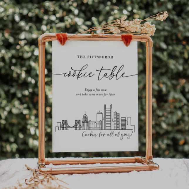 Pittsburgh Cookie Table Wedding Sign | Zazzle