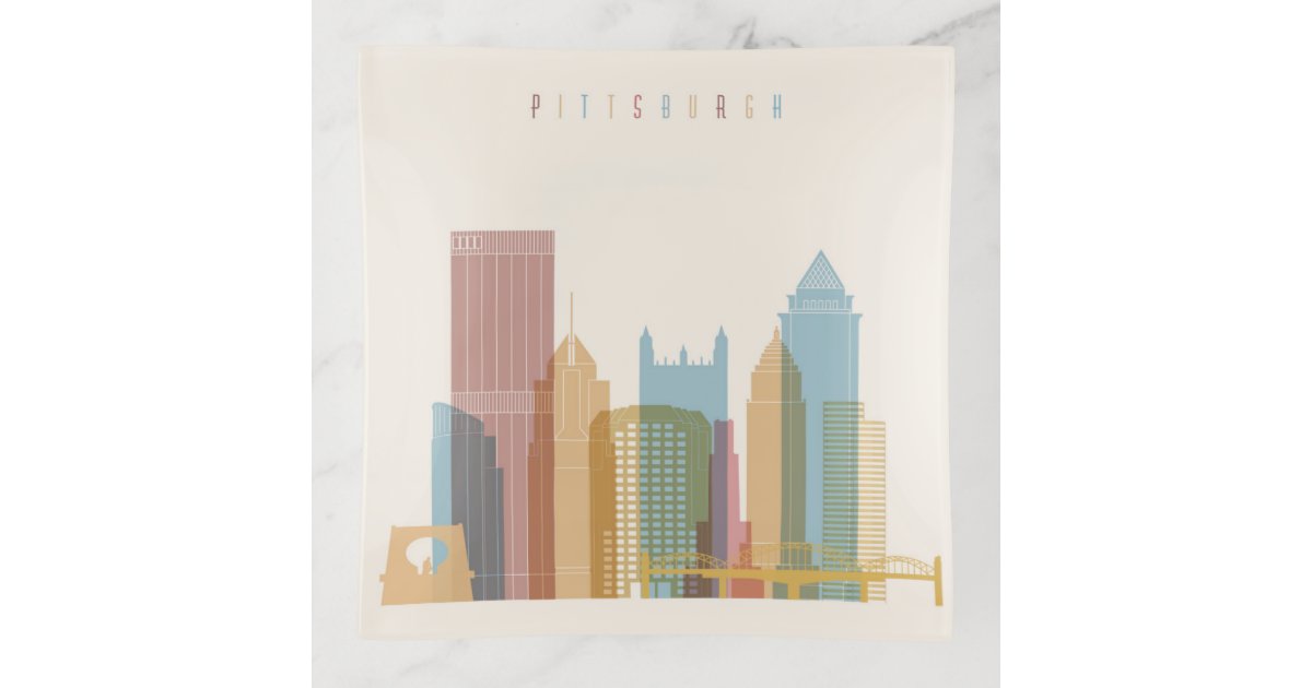 Pittsburgh, Pennsylvania | City Skyline Trinket Tray | Zazzle