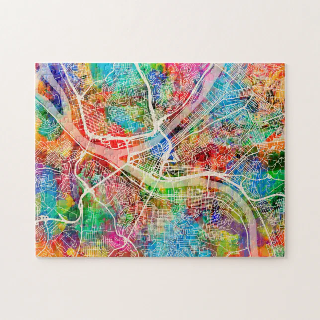 Pittsburgh Pennsylvania Street Map Jigsaw Puzzle | Zazzle