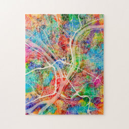 Pittsburgh Pennsylvania Street Map Jigsaw Puzzle | Zazzle