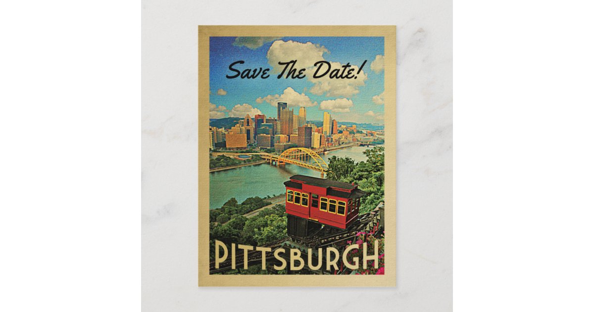 Pittsburgh Save The Date Vintage Postcards | Zazzle