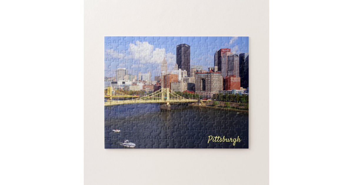 Pittsburgh Skyline Allegheny River Clemente Bridge Jigsaw Puzzle | Zazzle