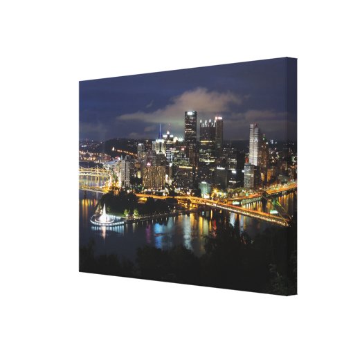 Pittsburgh Skyline at Dusk Canvas | Zazzle