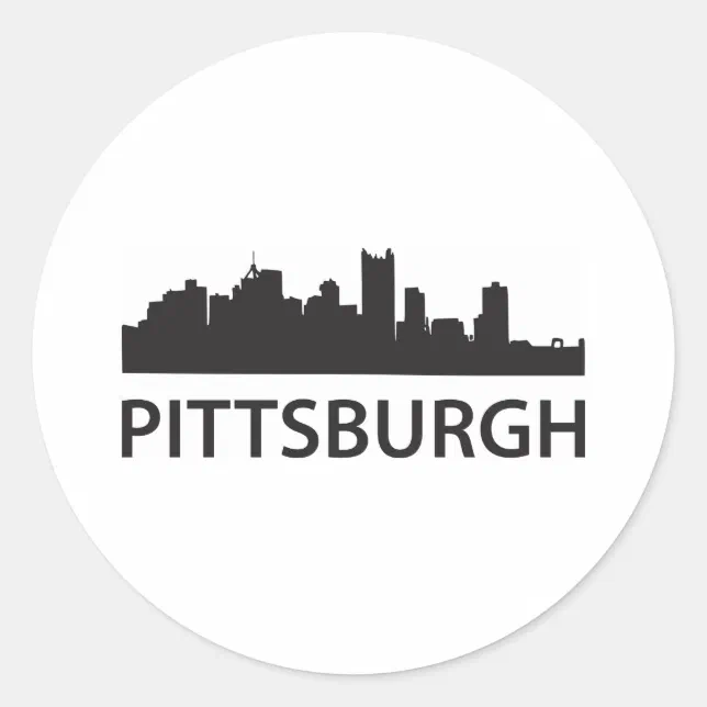 Pittsburgh Skyline Classic Round Sticker | Zazzle