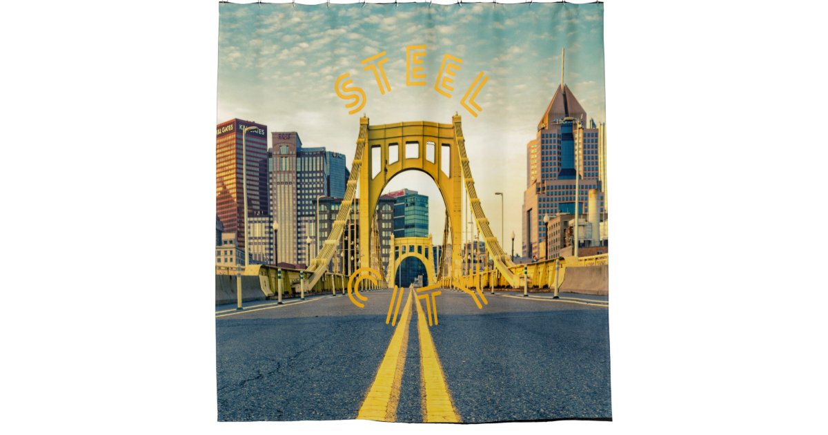 Pittsburgh Steel City Skyline Bridge Pennsylvania Shower Curtain | Zazzle