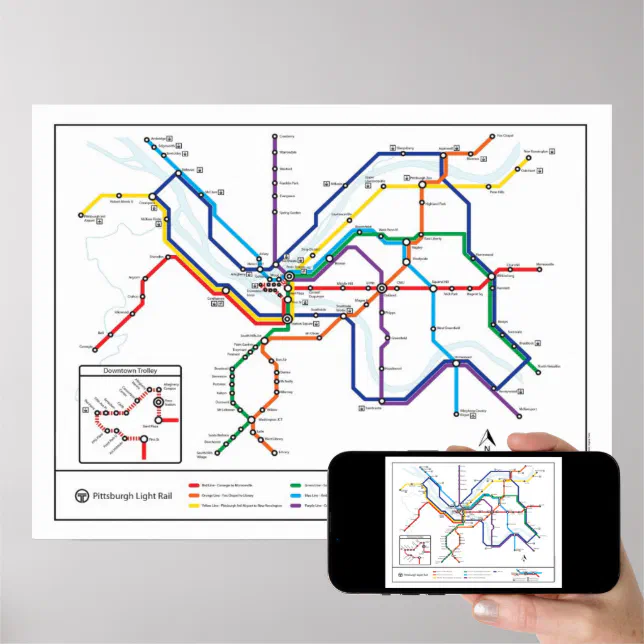 Pittsburgh Transit Map Poster | Zazzle