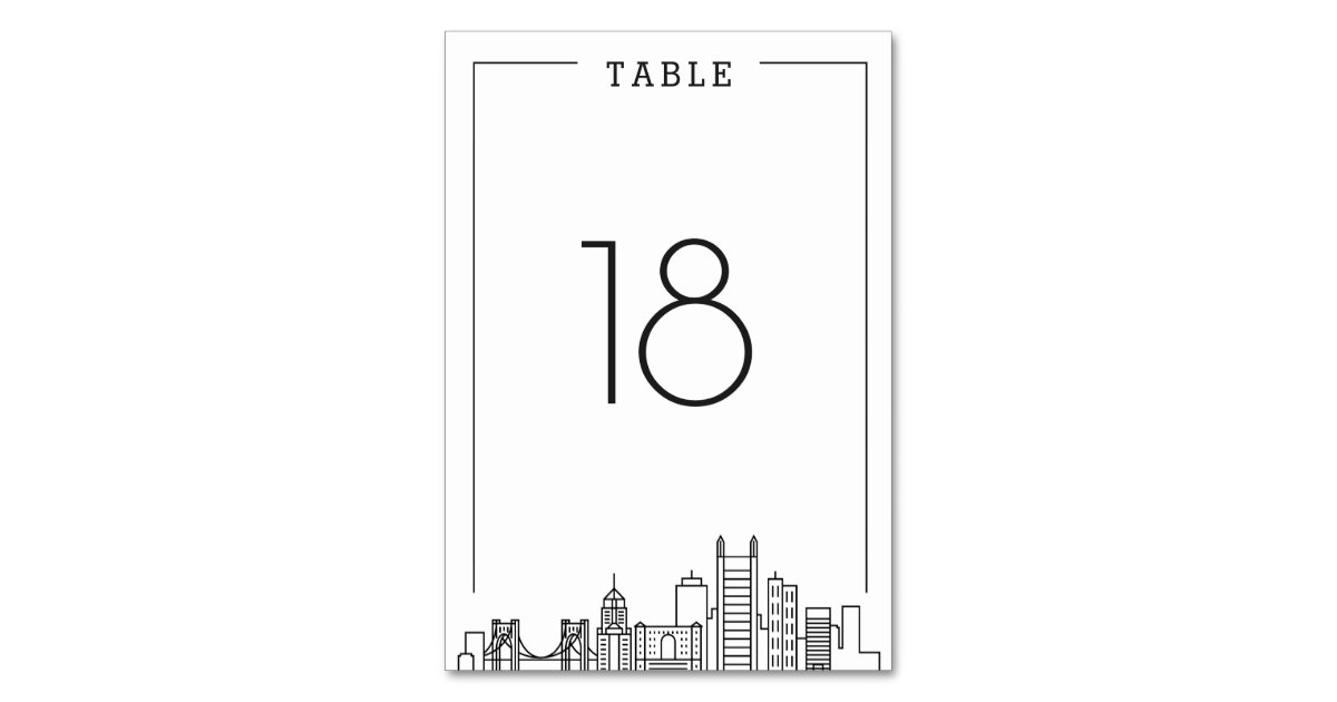 Pittsburgh Wedding | Table Number | Zazzle