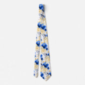 PixDezine H2 Flowers Cerulean Blue Gold Roses Neck Tie | Zazzle