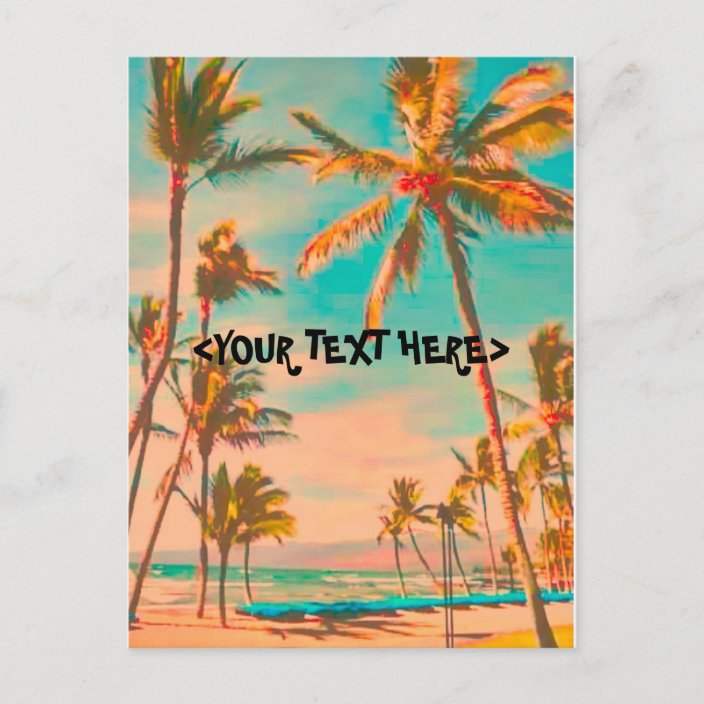 PixDezine Vintage Hawaiian Beach Scene Postcard | Zazzle.com