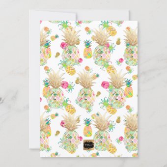 PixDezines Aloha Hawaiian Pineapples/Mint Green Invitation | Zazzle