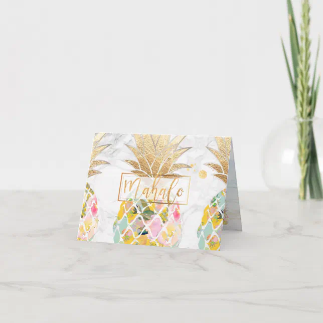 PixDezines Aloha Pineapples/Mahalo Thank You Card | Zazzle