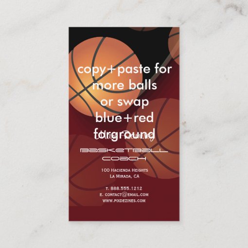 PixDezines Basketball cards/DIY background colors! Business Card | Zazzle