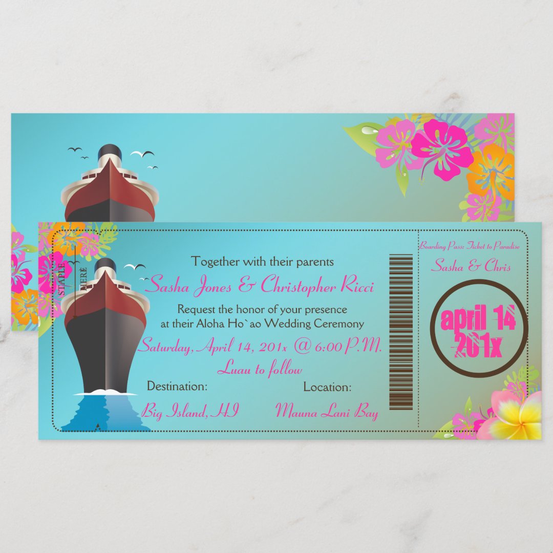 PixDezines Boarding Pass/Love Boat/Cruise Ship Invitation | Zazzle