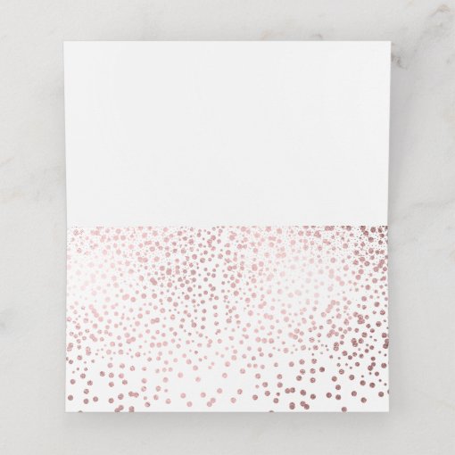 PixDezines Dazzled Faux Rose Gold Confetti Place Card | Zazzle