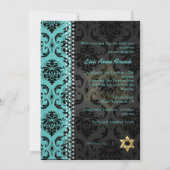 PixDezines DIY teal Vendome Damask, Bat Mitzvah Invitation | Zazzle