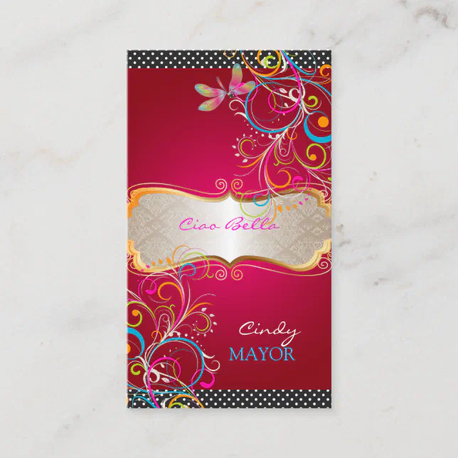 PixDezines Dragonflies/Ruby Red Business Card | Zazzle