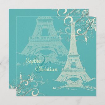 PixDezines EIFFEL TOWER INVITATIONS/DIY BACKGROUND Invitation | Zazzle