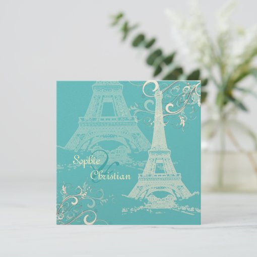 PixDezines EIFFEL TOWER INVITATIONS/DIY BACKGROUND Invitation | Zazzle