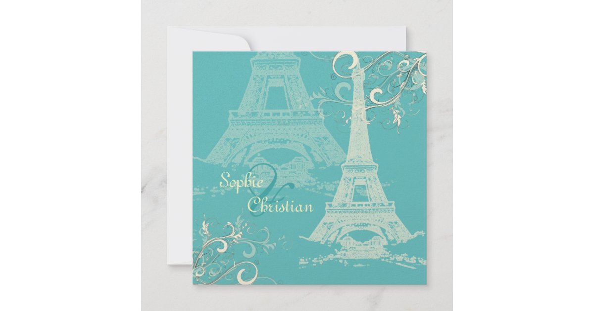 PixDezines EIFFEL TOWER INVITATIONS/DIY BACKGROUND Invitation | Zazzle