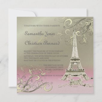 PixDezines EIFFEL TOWER INVITATIONS/DIY BACKGROUND Invitation | Zazzle