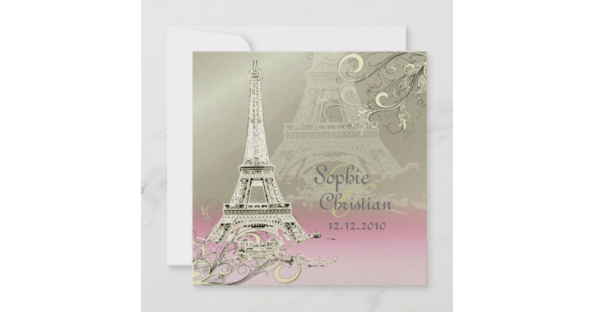 PixDezines EIFFEL TOWER INVITATIONS/DIY BACKGROUND Invitation | Zazzle