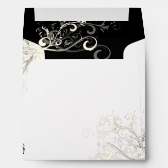 PixDezines Eiffel Vanilla Swirls/Black + Vanilla Envelope | Zazzle