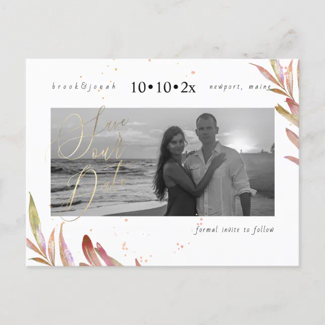 PixDezines Fall Foliage Save our Date Postcard | Zazzle