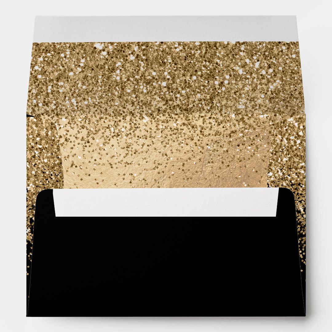 PixDezines Faux Gold Glitter+liner, DIY colors Envelope | Zazzle