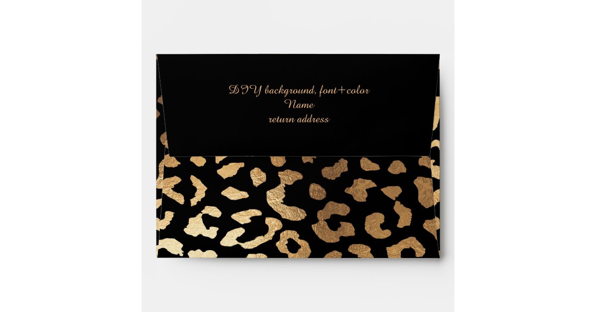 PixDezines Faux Gold Leopard Spots/DIY color Envelope | Zazzle