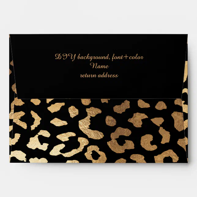 PixDezines Faux Gold Leopard Spots/DIY color Envelope | Zazzle