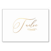 PixDezines Faux Gold Romantic Calligraphy Twelve Table Number | Zazzle
