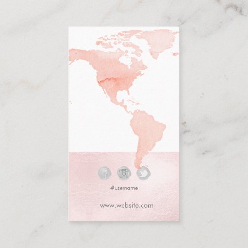 PixDezines going global blush h2 world map Business Card | Zazzle