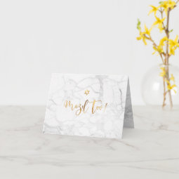 PixDezines Mazel Tov, Marble+Faux Gold Calligraphy Card | Zazzle