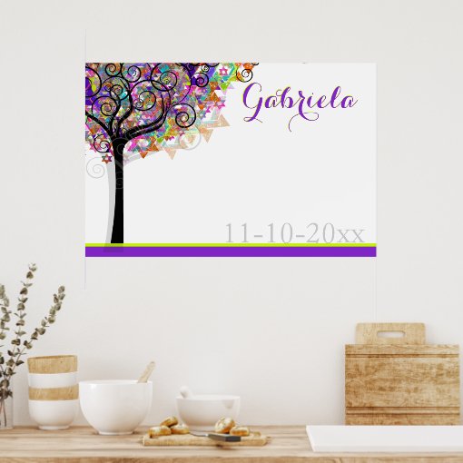 PixDezines Mitzvah Tree of Life Sign In Board | Zazzle