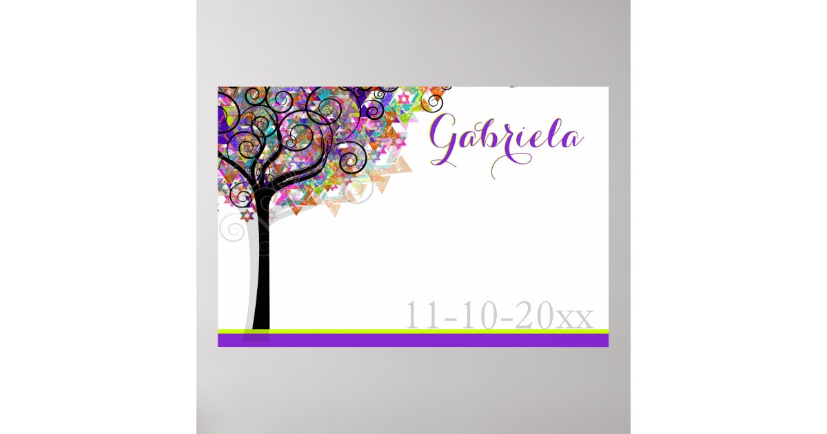 PixDezines Mitzvah Tree of Life Sign In Board | Zazzle
