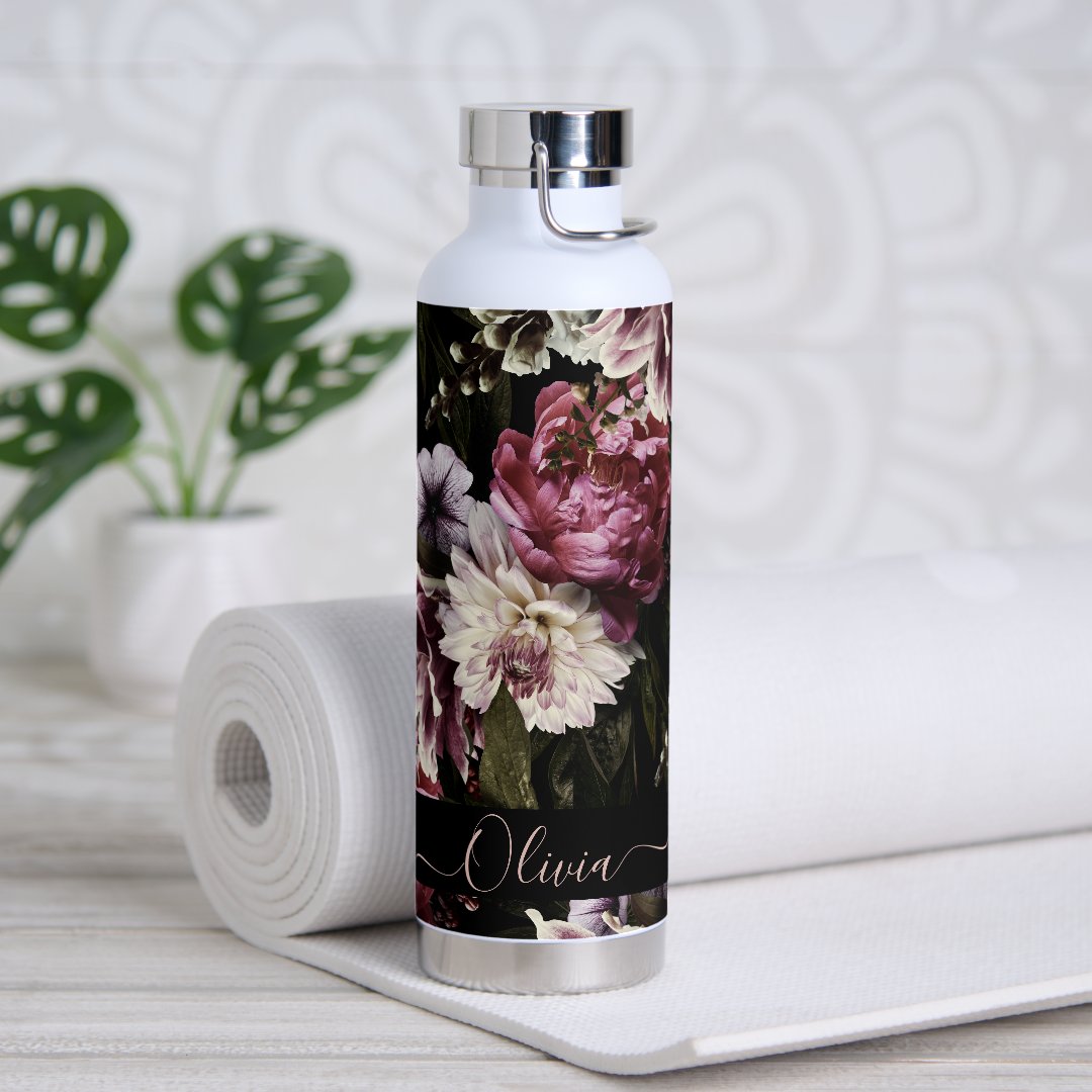 PixDezines Moody Botanical DIY Background Water Bottle | Zazzle