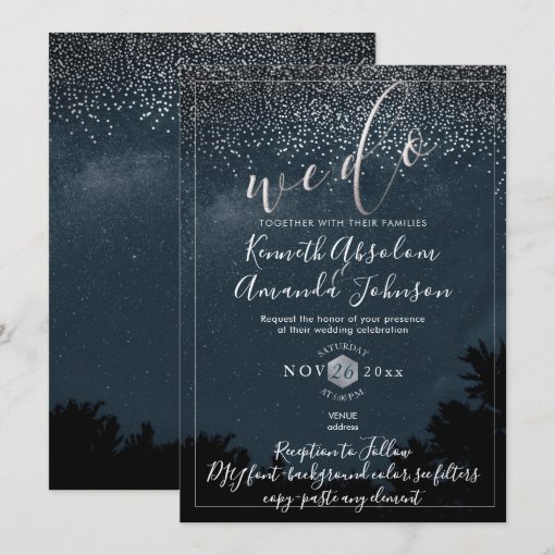 PixDezines Night Sky|Out Door Wedding Invitation | Zazzle