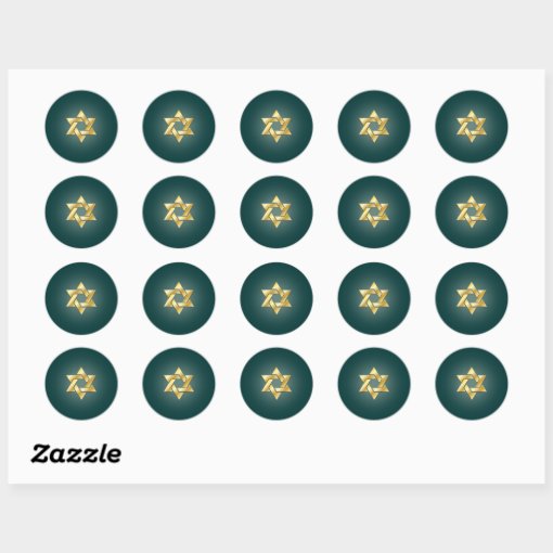 PixDezines star of david/faux gold/DIY background Classic Round Sticker ...