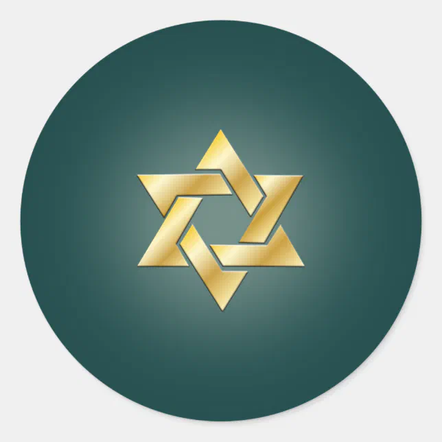PixDezines star of david/faux gold/DIY background Classic Round Sticker ...