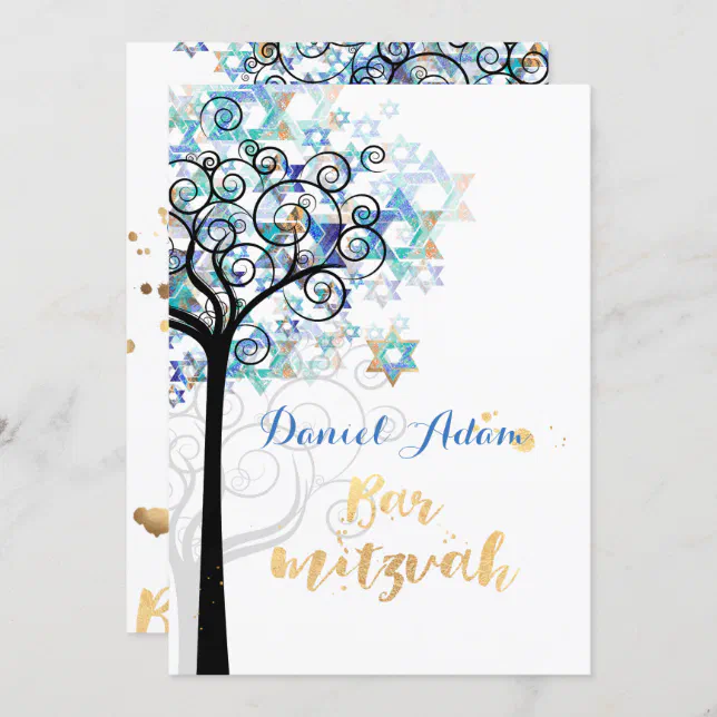 PixDezines Tree of Life Bar Mitzvah Invitation | Zazzle
