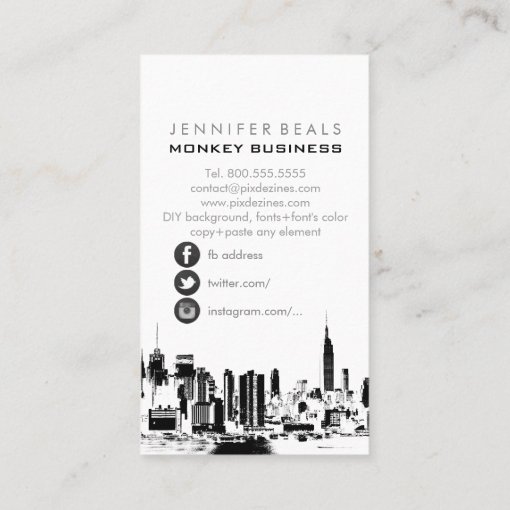 PixDezines Twin Towers NYC Skyline/Chalkboard Business Card | Zazzle