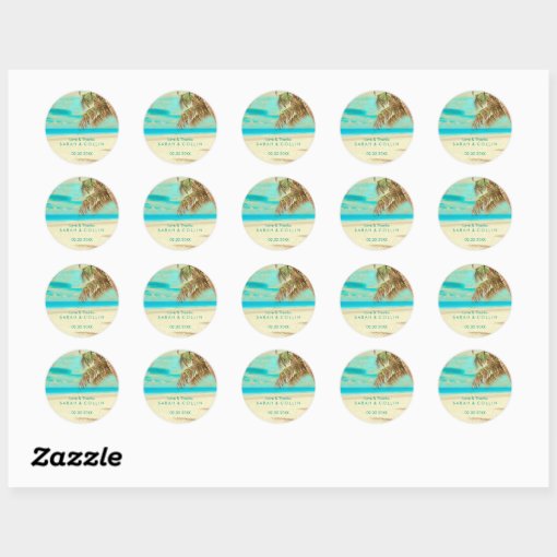 PixDezines vintage hawaii/beach/tropical Classic Round Sticker | Zazzle
