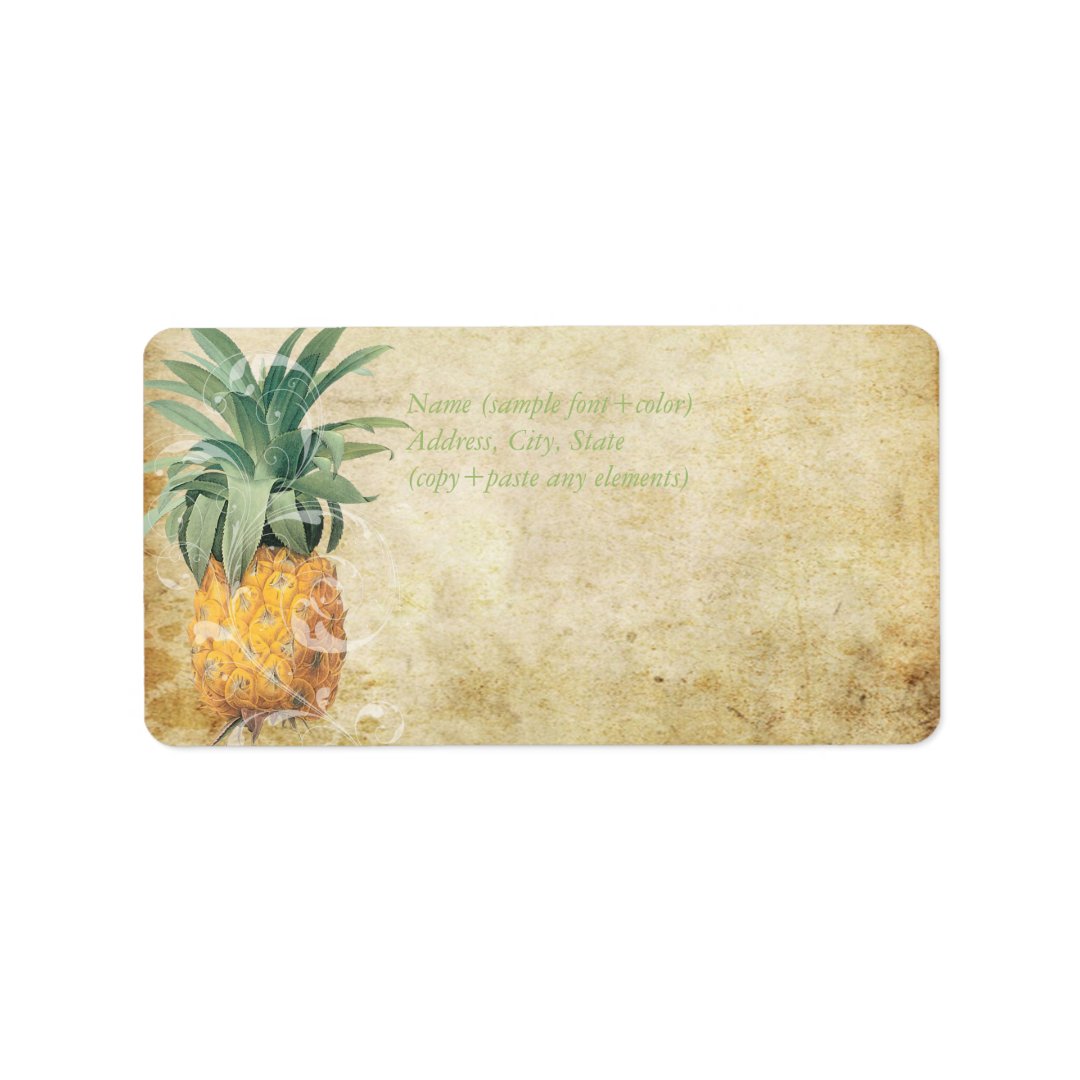 PixDezines Vintage Pineapples Labels | Zazzle