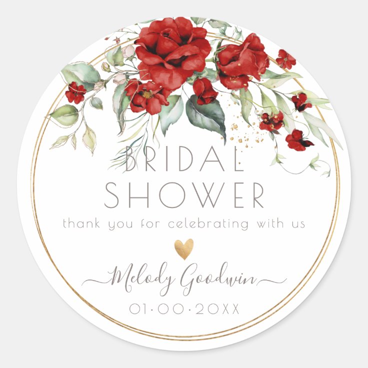 PixDezines Watercolor Red Roses Bouquet Classic Round Sticker | Zazzle