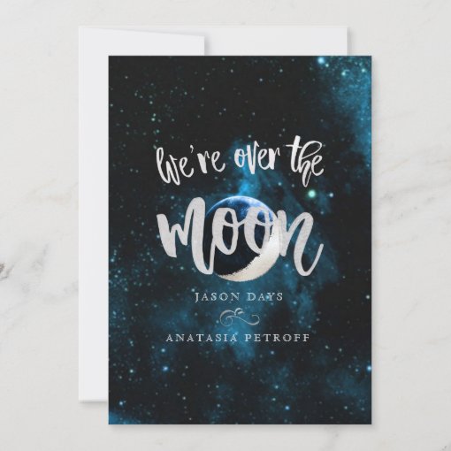 PixDezines We are Over the Moon Wedding Invitation | Zazzle