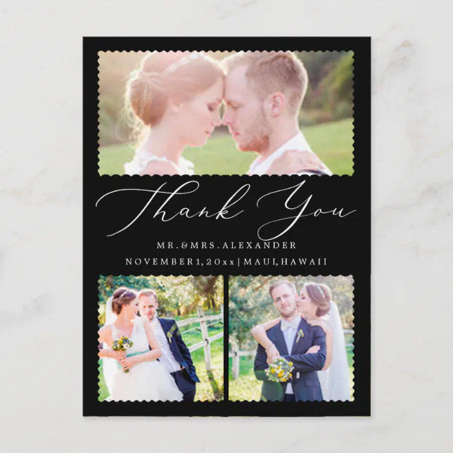 PixDezines Wedding Thank You/Luxury Calligraphy Postcard | Zazzle