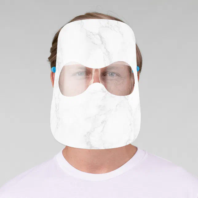PixDezines White Marble Face Shield | Zazzle