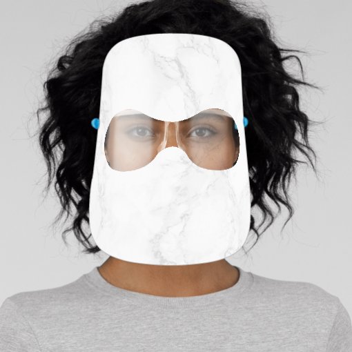 PixDezines White Marble Face Shield | Zazzle